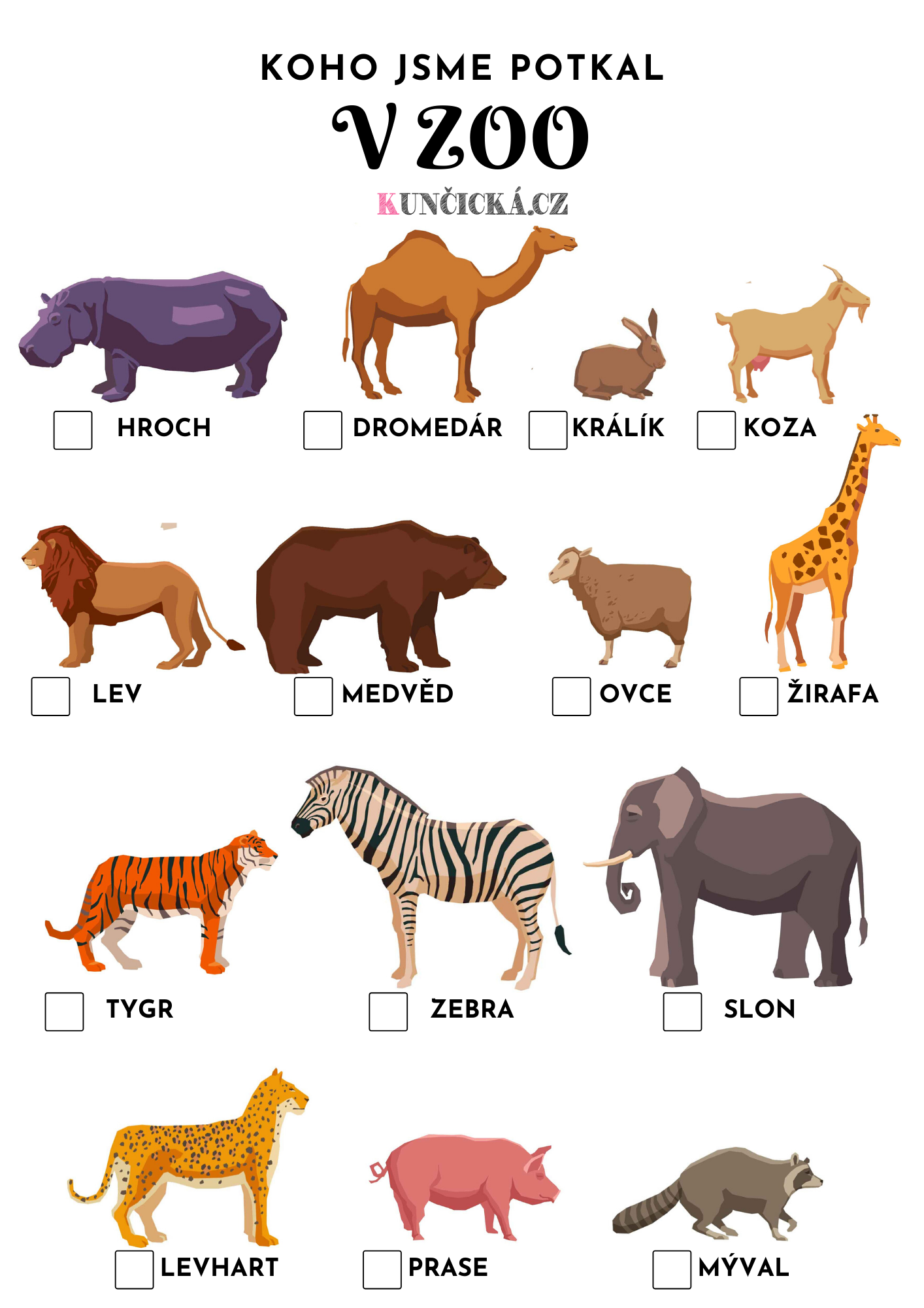 Zoo Animal Check List For Kids Zoo Animals Zoo Scavenger Hunts Zoo zoo-animal-check-list-for-kids-zoo-animals-zoo-scavenger-hunts-zoo
