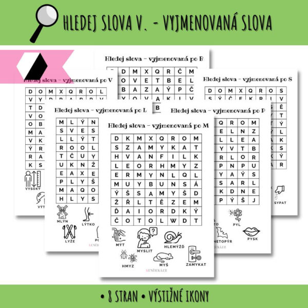 Hledej slova 5. - vyjmenovaná slova - Kuncicka.cz